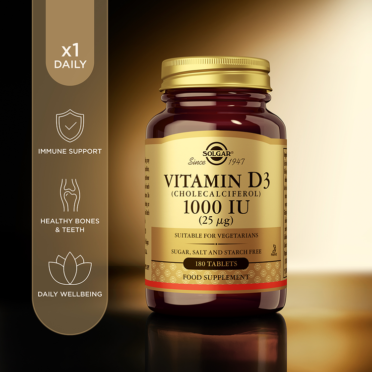 Vitamin D3 (Cholecalciferol) 1000 IU (25 mcg) Tablets – Solgar