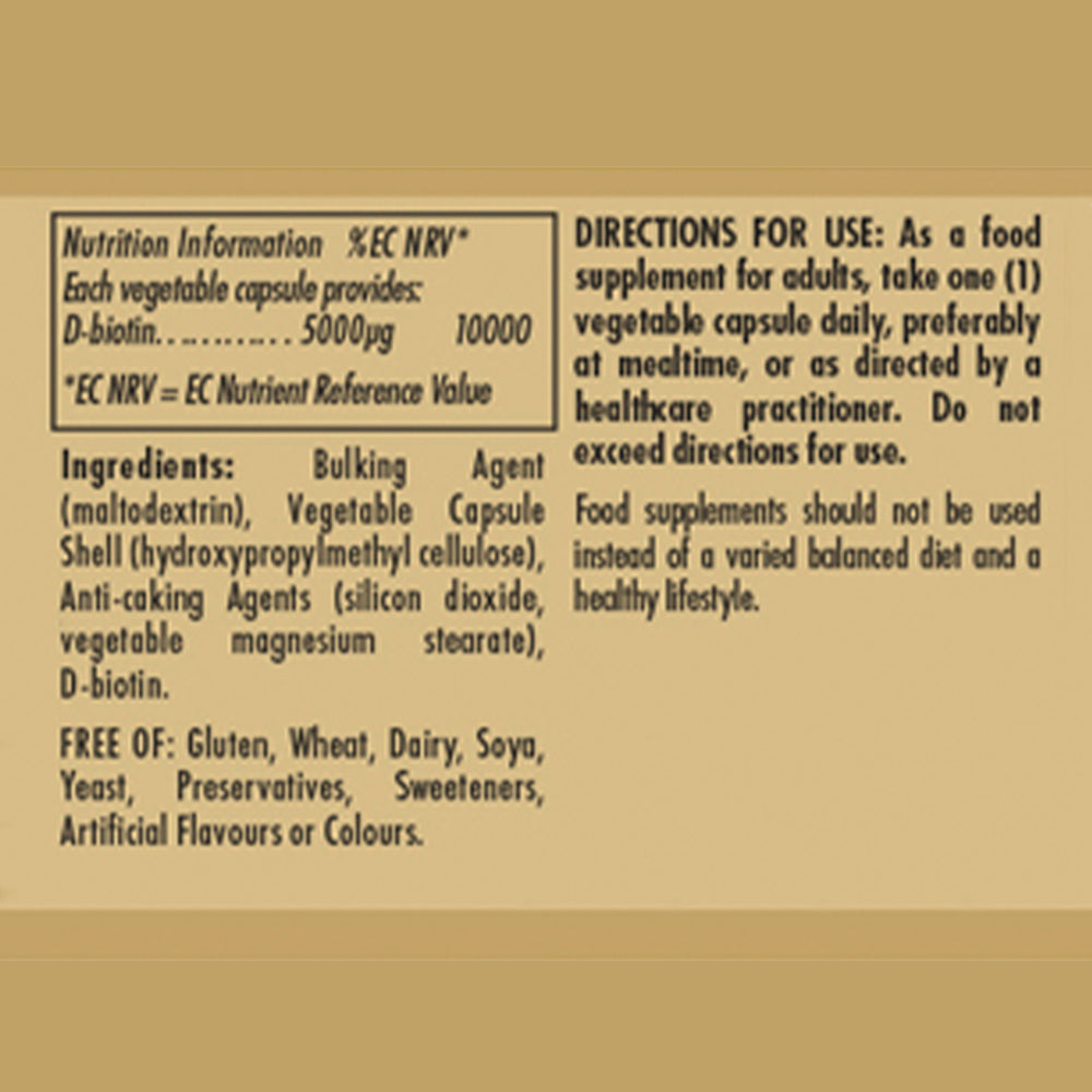 Biotin 5000 mcg Vegetable Capsules – Solgar