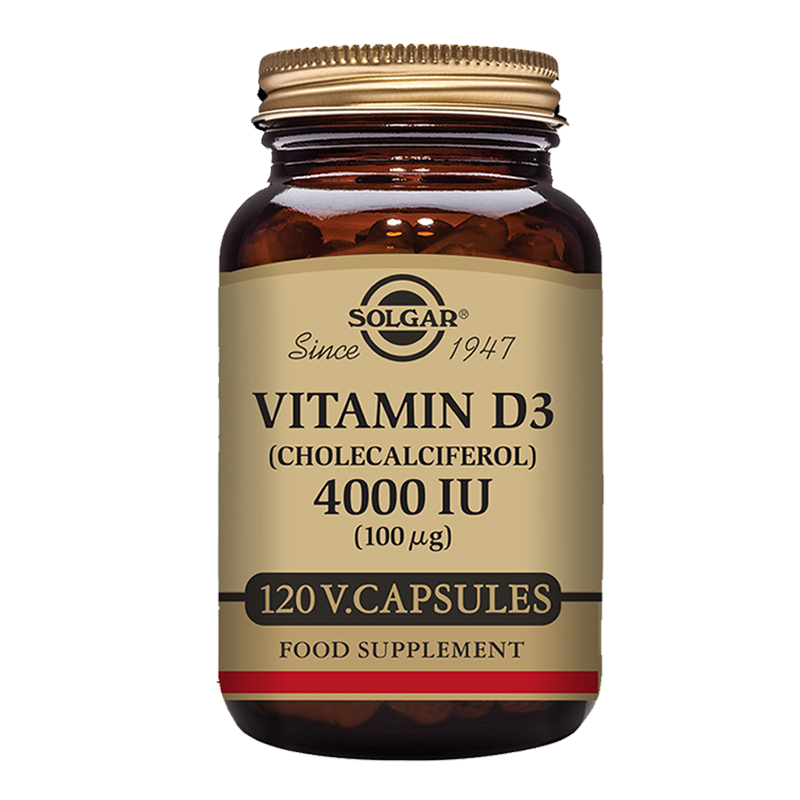 Vitamin D3 (Cholecalciferol) 4000 IU (100 mcg) Vegetable Capsules – Solgar
